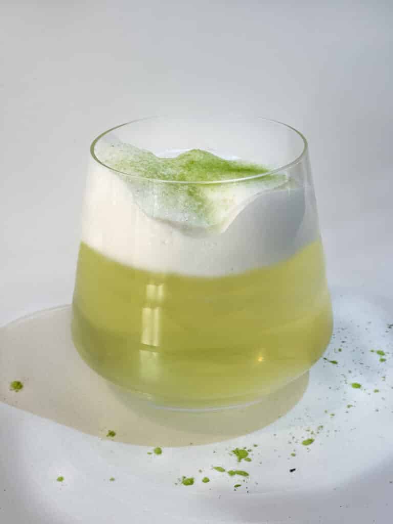 Clarified Tropical Matcha Mocktail